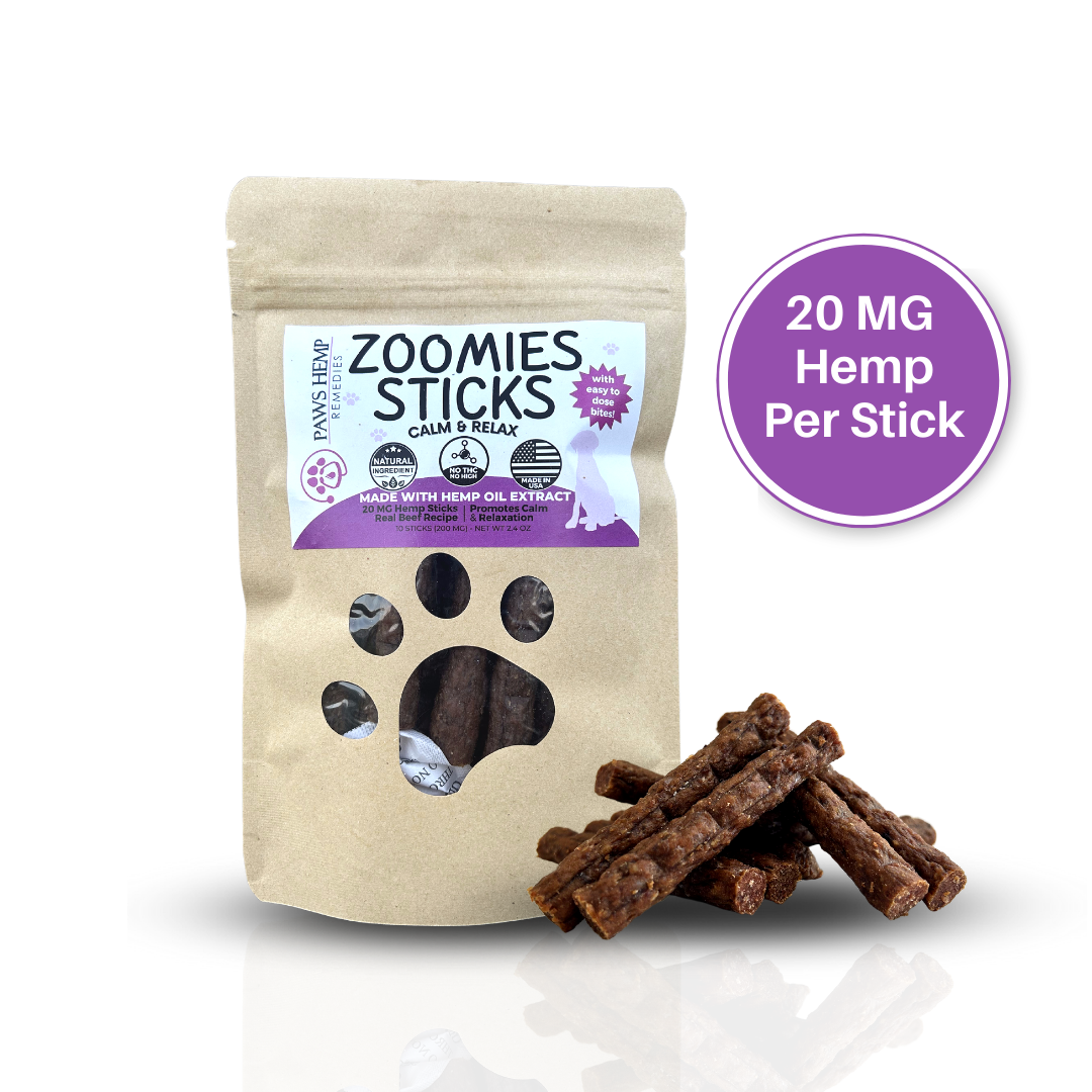 Zoomies Sticks Calm & Relax 10 Ct. (200 mg) – Purity Hemp Naturals